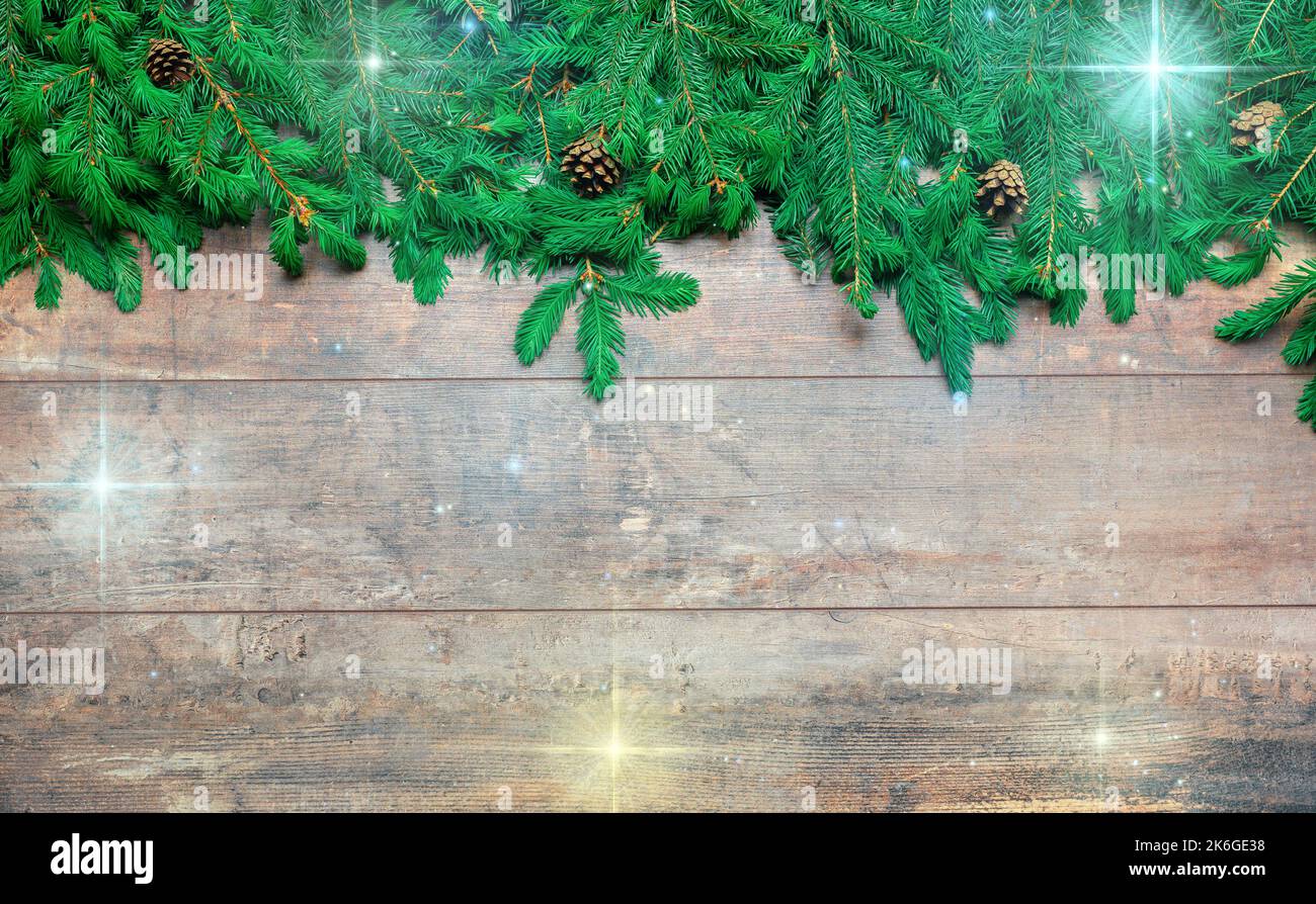 Christmas Background template. New Year background. Spruce branches on ...