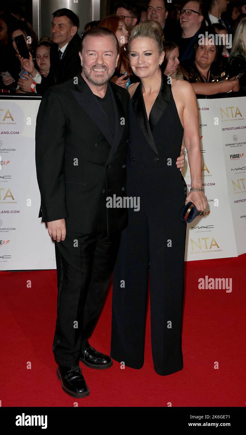 Oct 13, 2022 - London, England, UK - Ricky Gervais and Jane Fallon ...