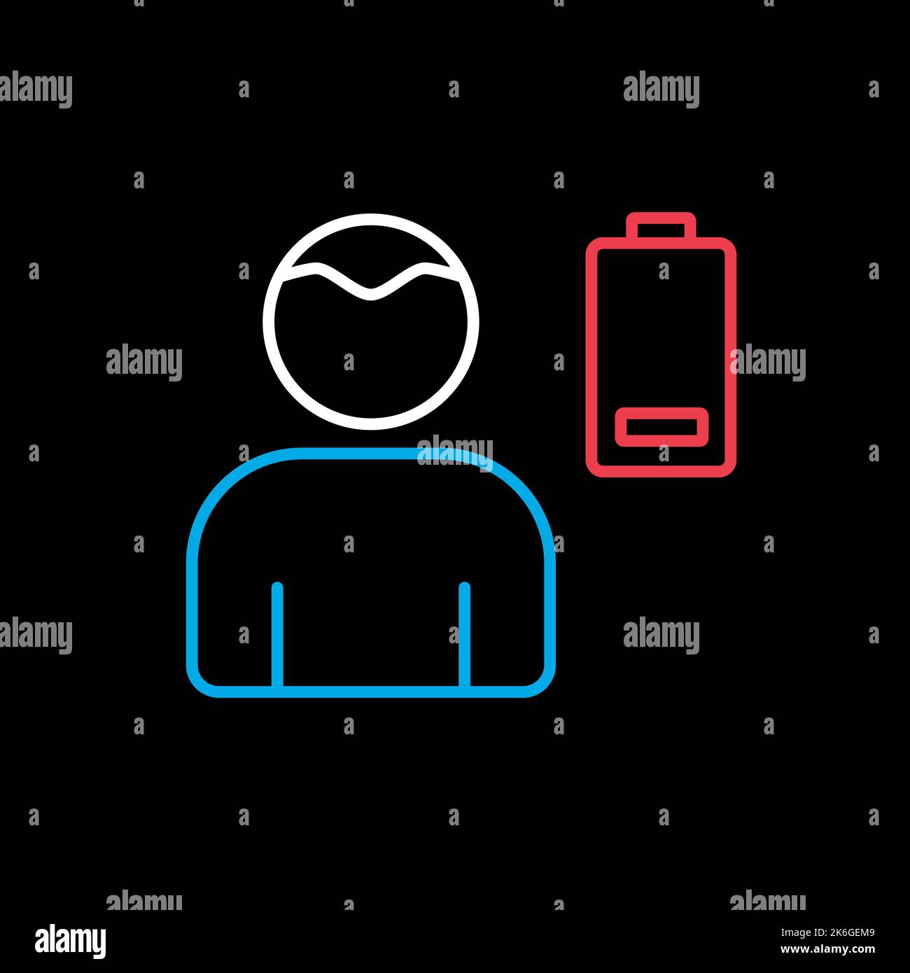 Novel Coronavirus symptoms weakness vector flat icon on black ...