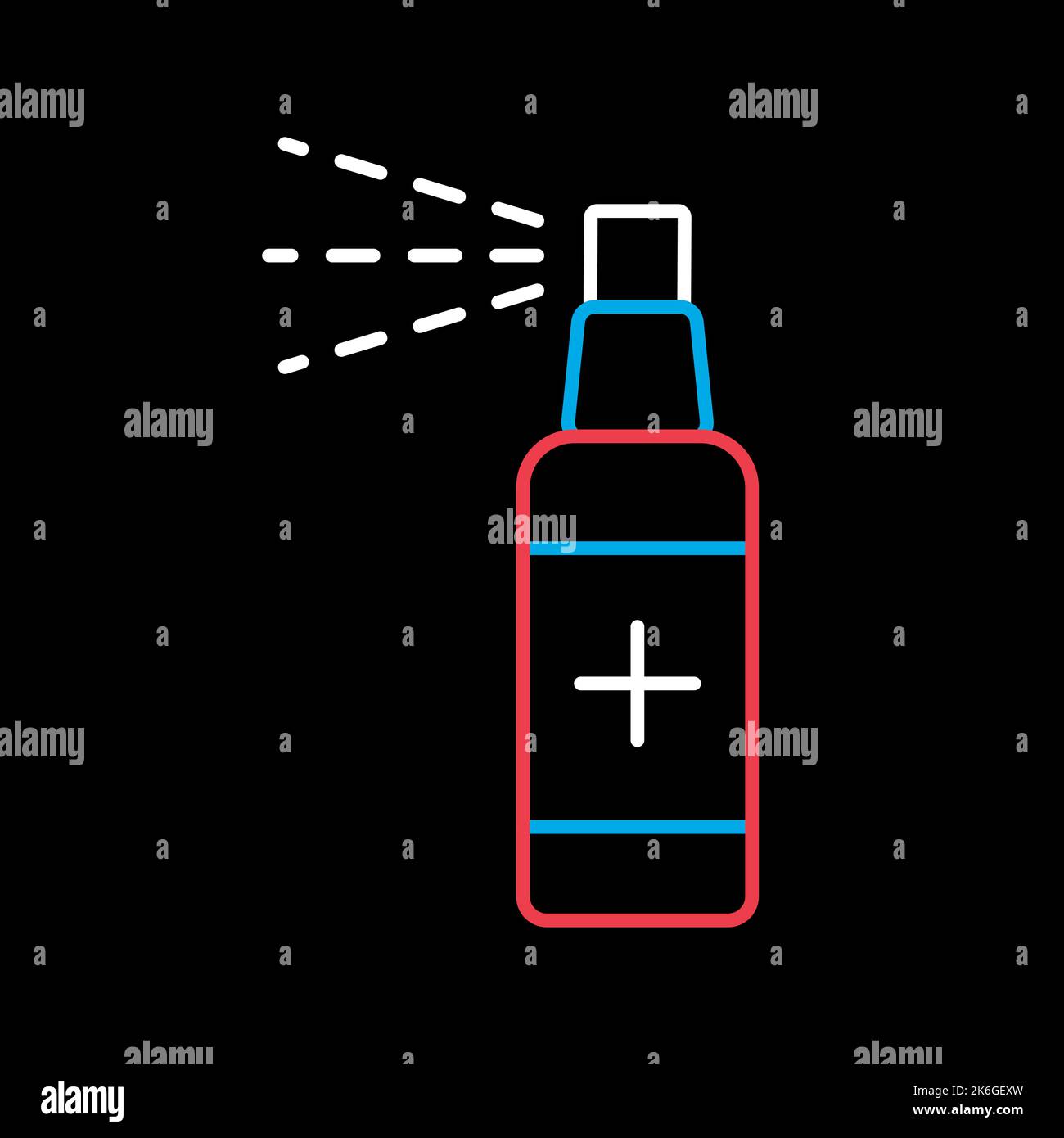 Anti-bacterial sanitizer spray, hand sanitizer vector flat icon on ...
