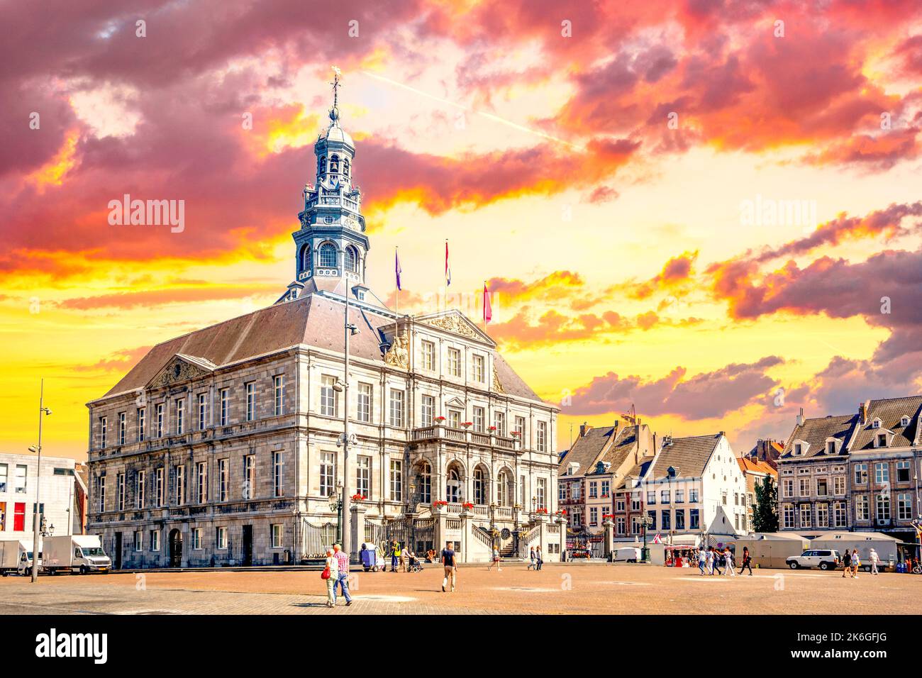 Maastricht, Town Hall, Market, Netherlands Stock Photo - Alamy