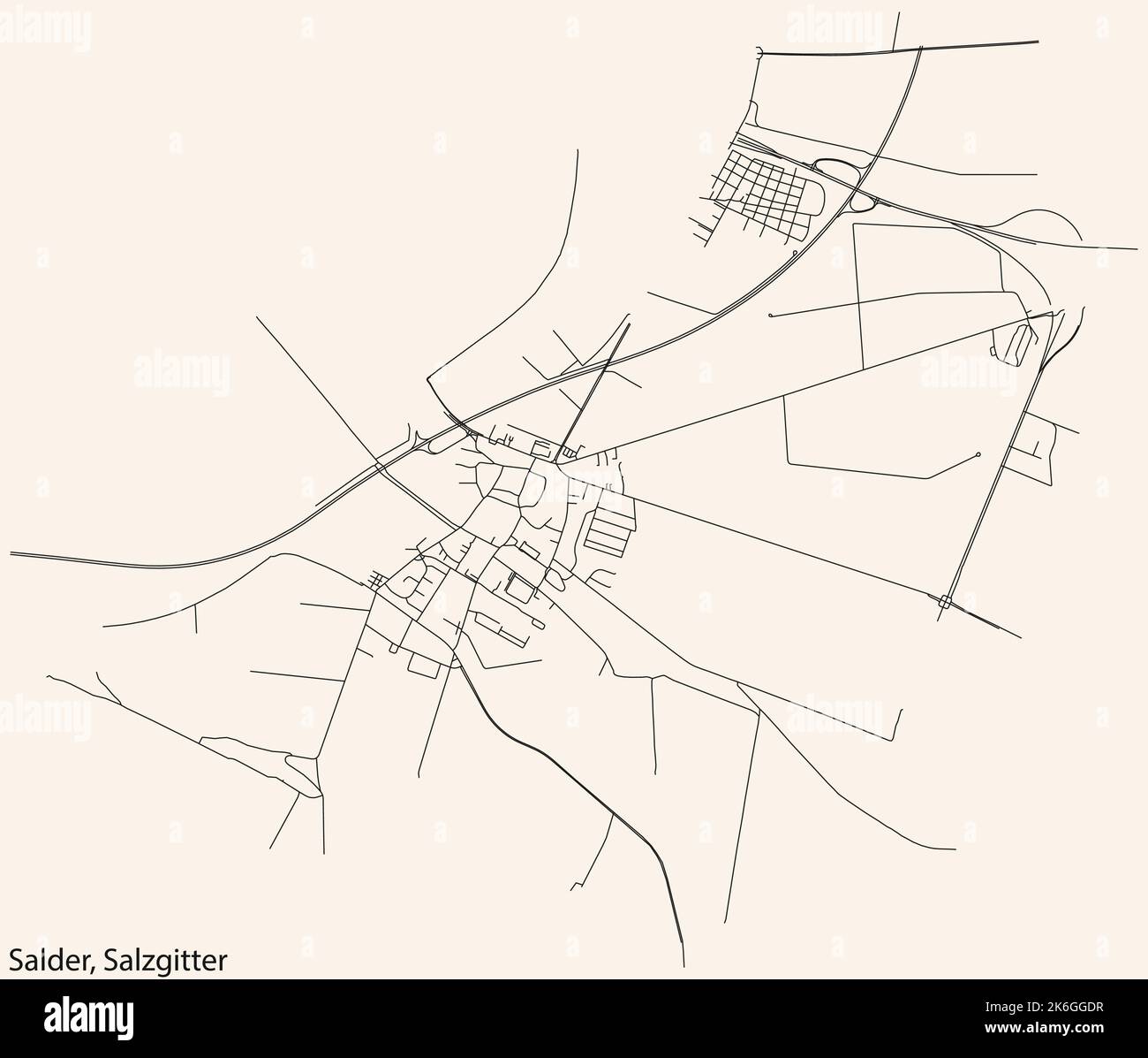 Street roads map of the SALDER QUARTER, SALZGITTER Stock Vector Image ...