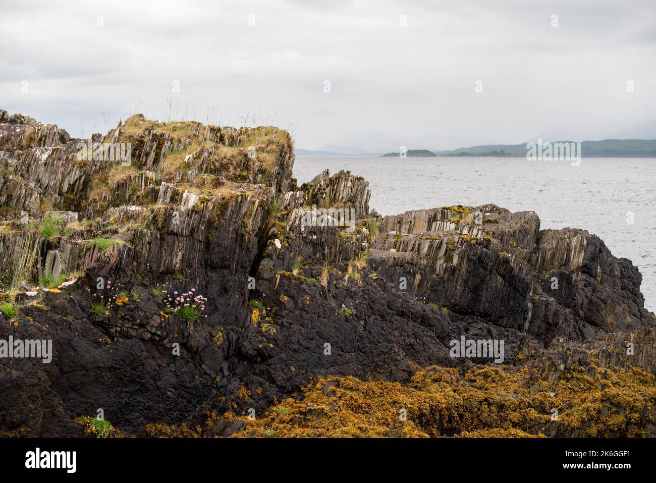 An aerial view of a cliffy shore Stock Photo - Alamy