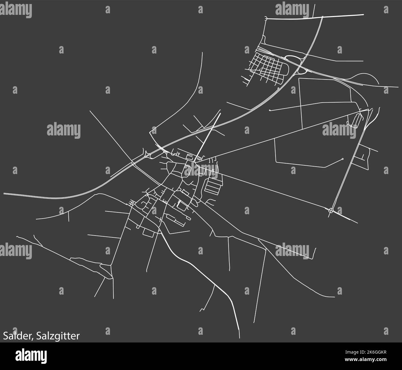 Street roads map of the SALDER QUARTER, SALZGITTER Stock Vector Image ...