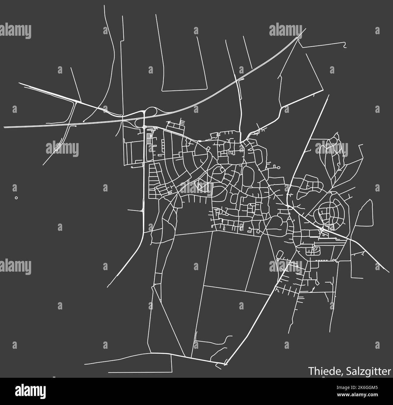 Street roads map of the THIEDE QUARTER, SALZGITTER Stock Vector Image ...