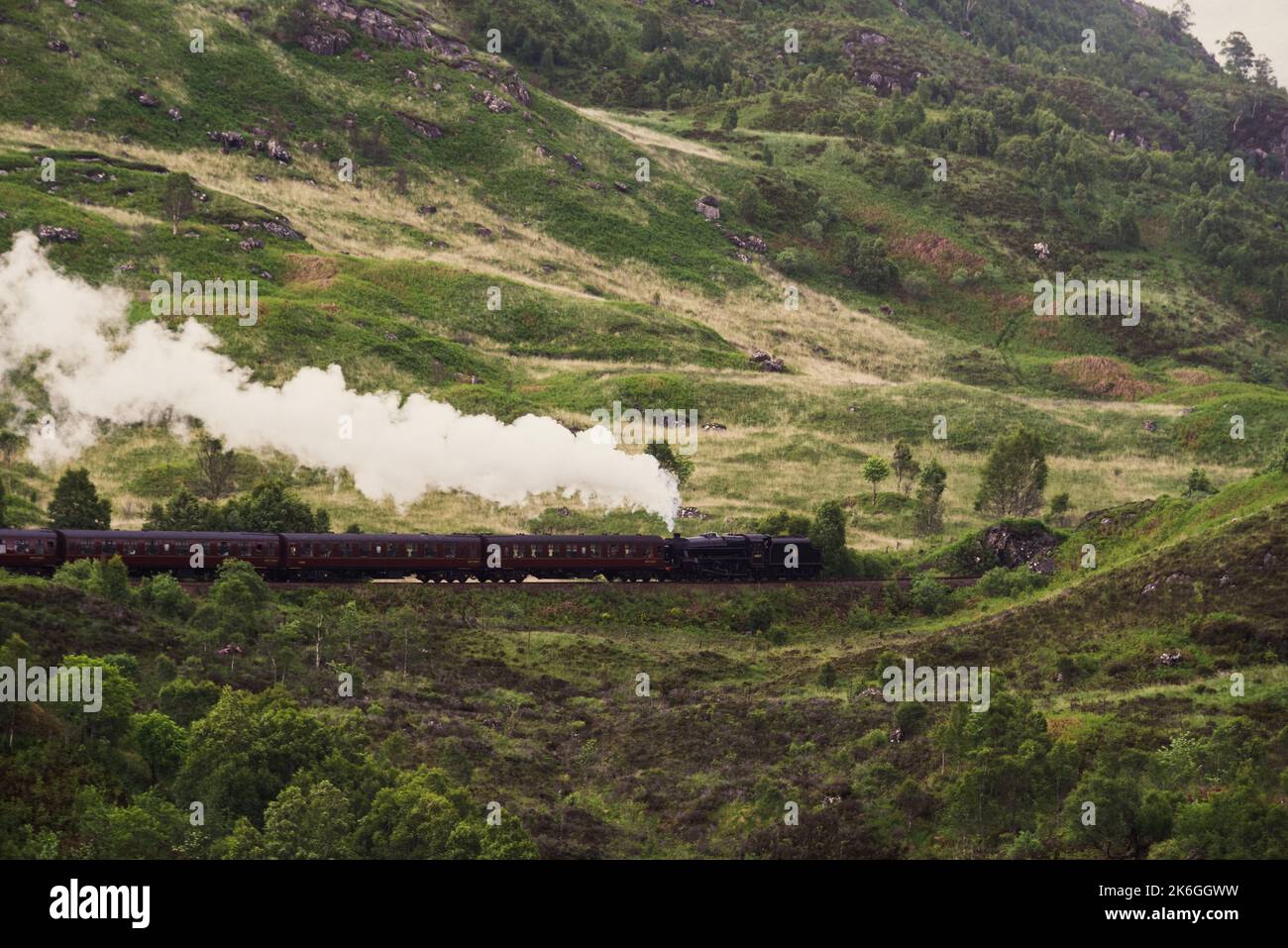An aerial view of a train in nature Stock Photo - Alamy