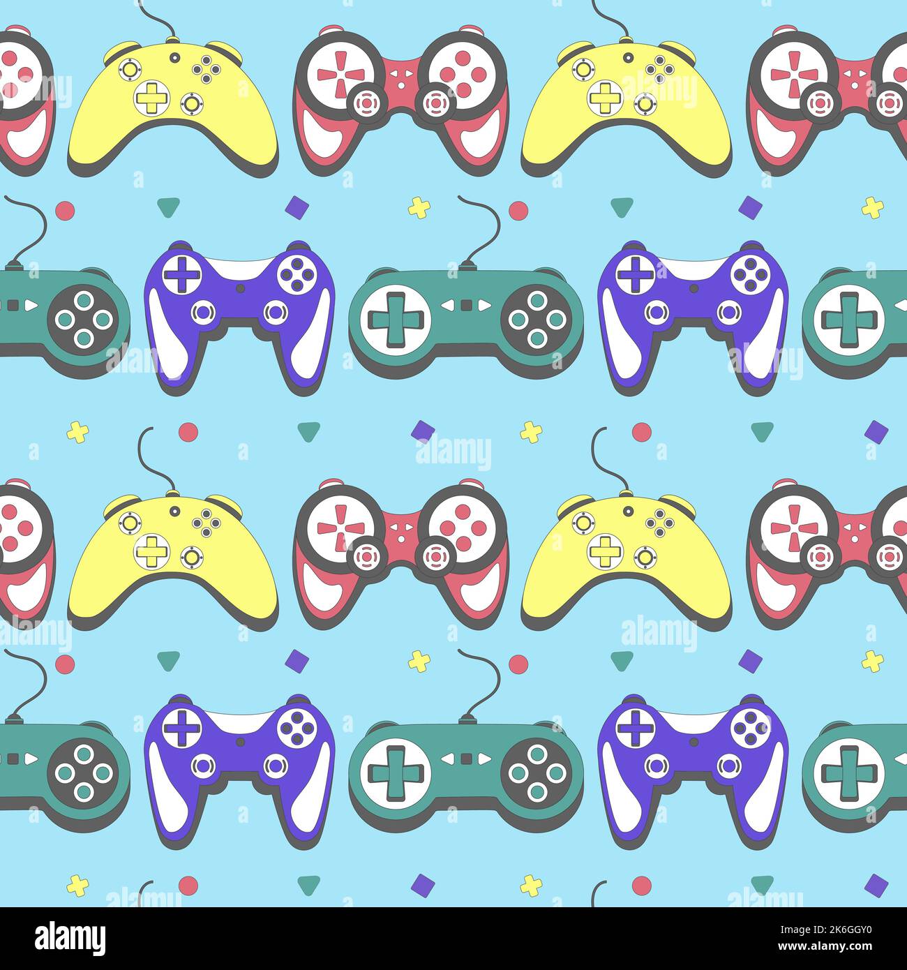 Seamless Pattern Gamepad In Retro Style Game Controller Vector