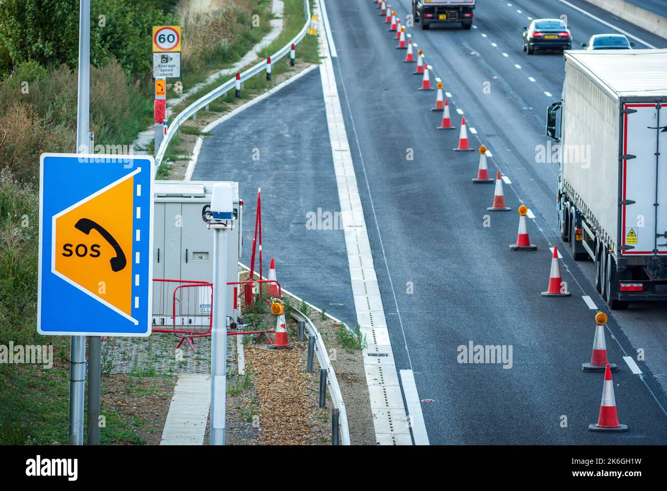 heavy traffic in blurry motion on UK motorway in England Stock Photo ...