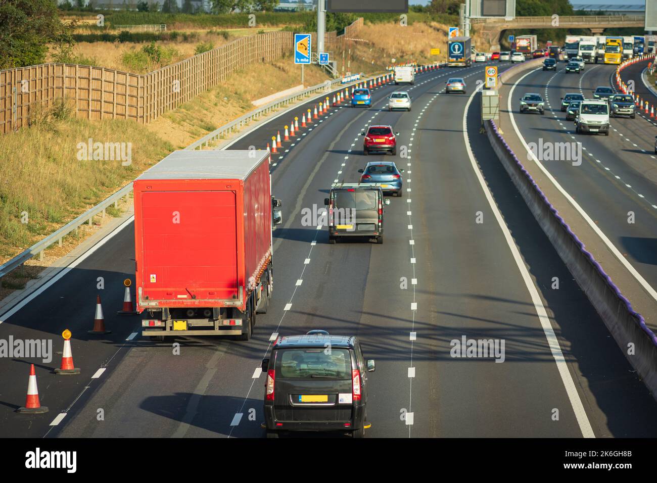 Heavy traffic on m1 junction hi-res stock photography and images - Alamy