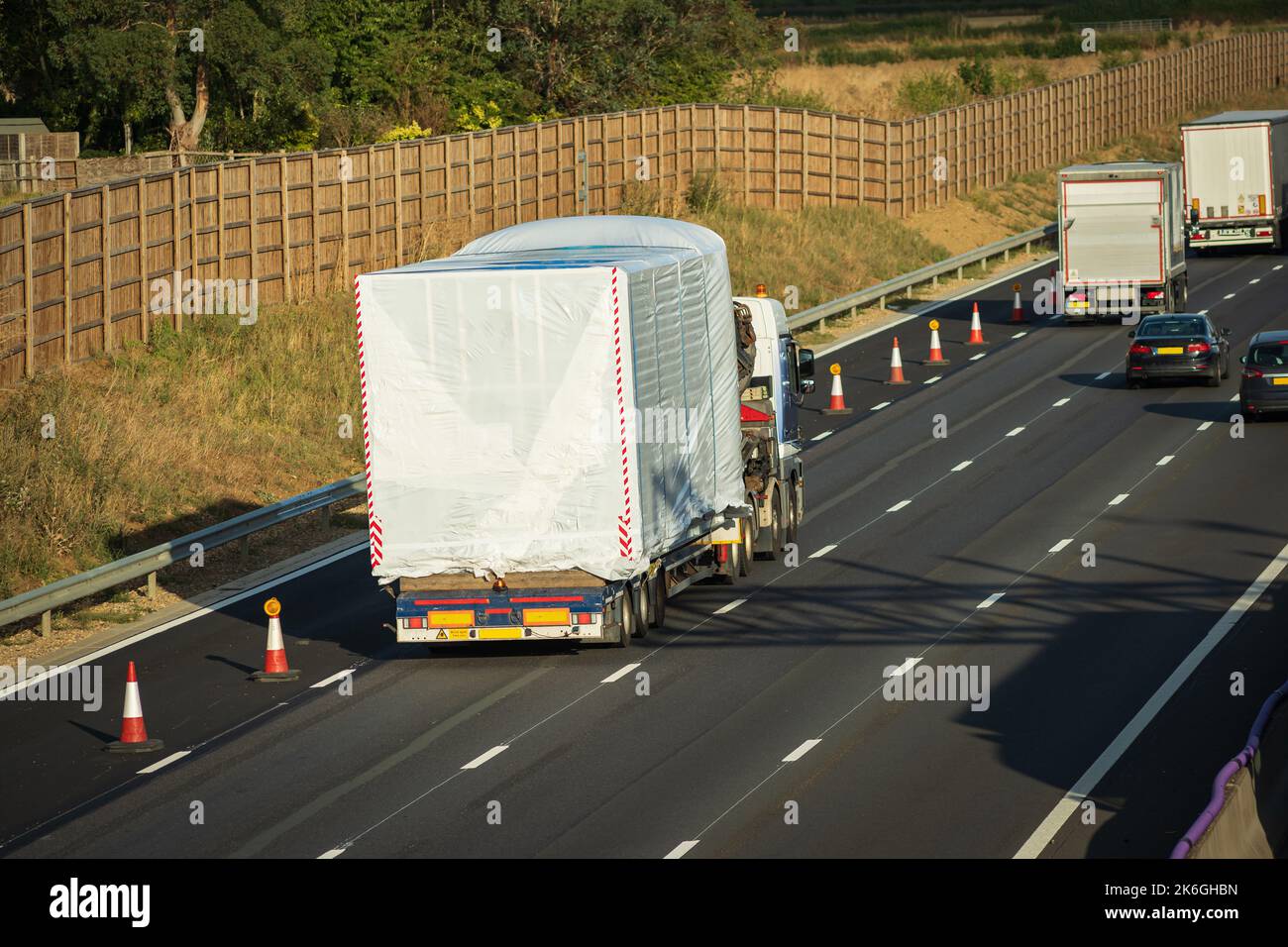 heavy traffic in blurry motion on UK motorway in England Stock Photo ...