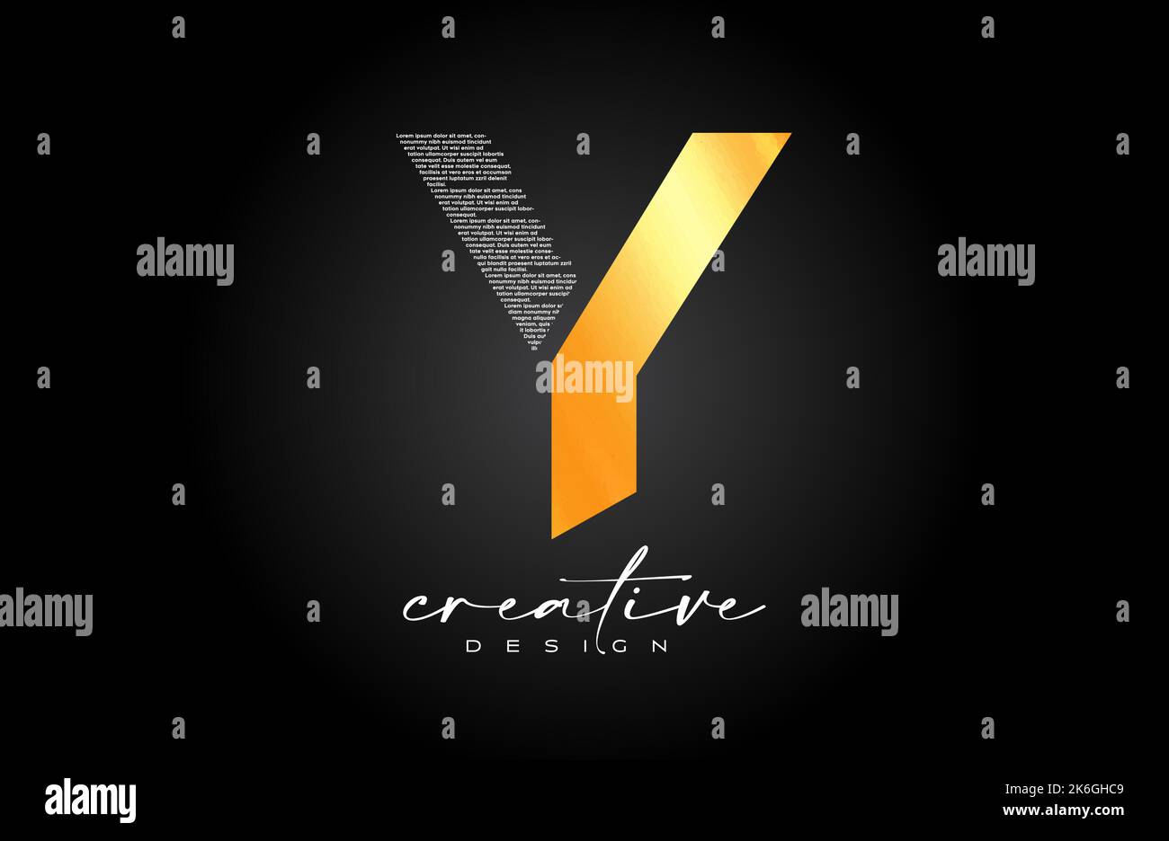 Golden Y Letter Logo Design with Creative letter y made of Black text ...