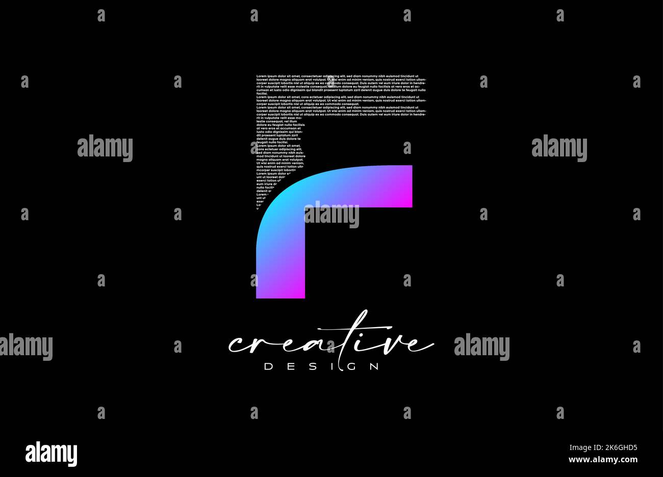 Purple F Letter Logo Design with Creative letter f made of Black text ...