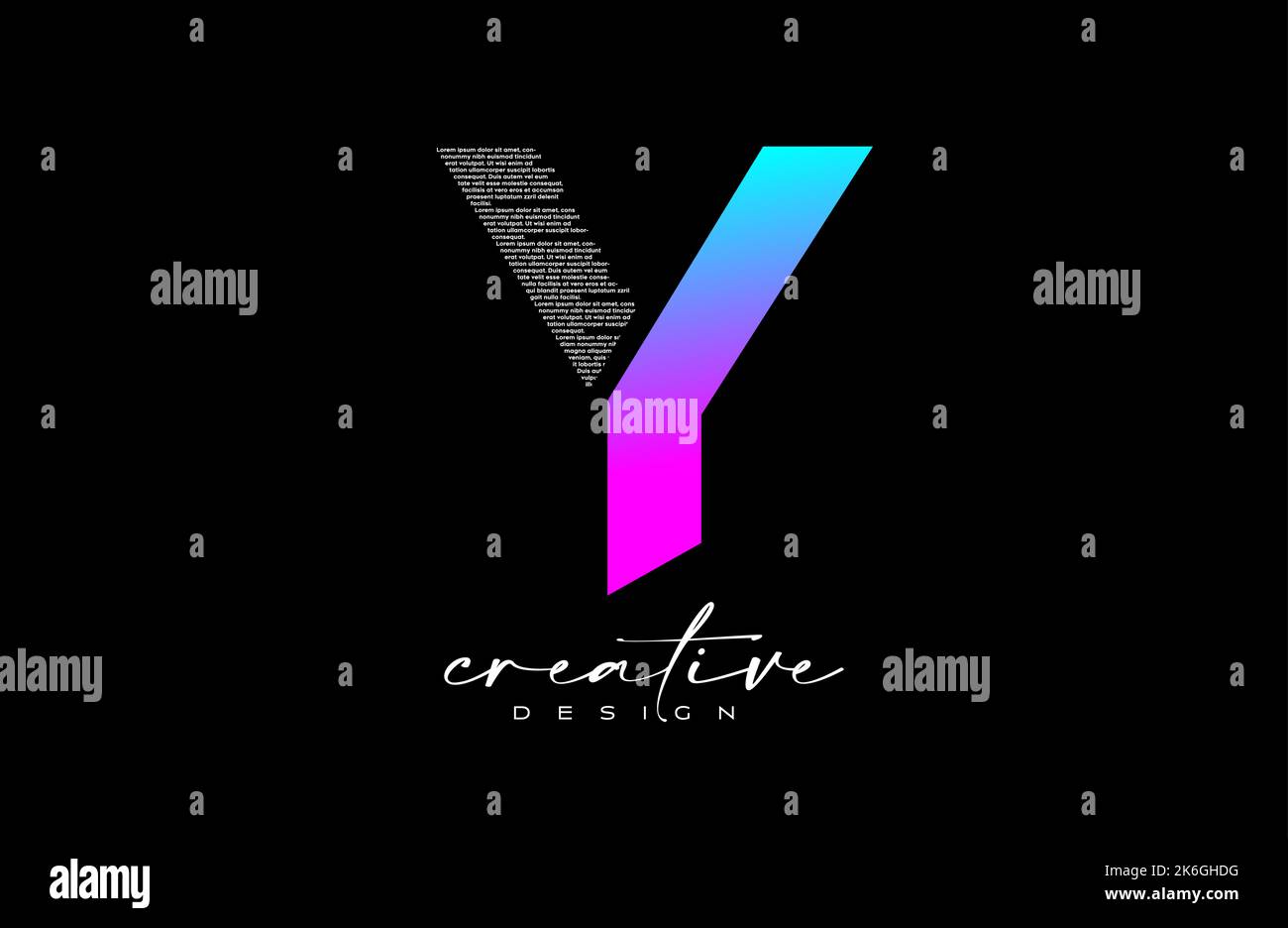 Purple Y Letter Logo Design with Creative letter y made of Black text ...