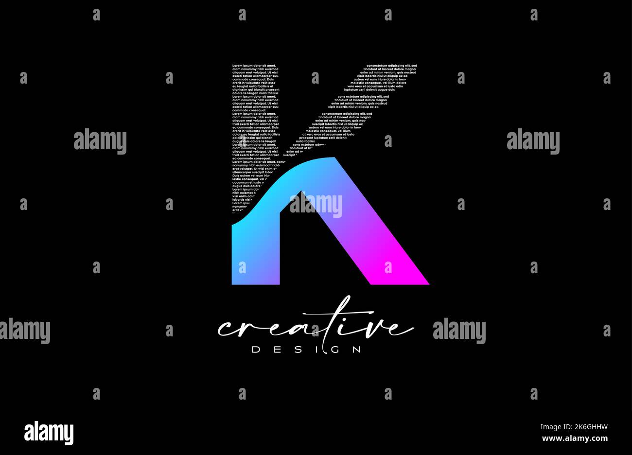 Purple K Letter Logo Design with Creative letter k made of Black text ...