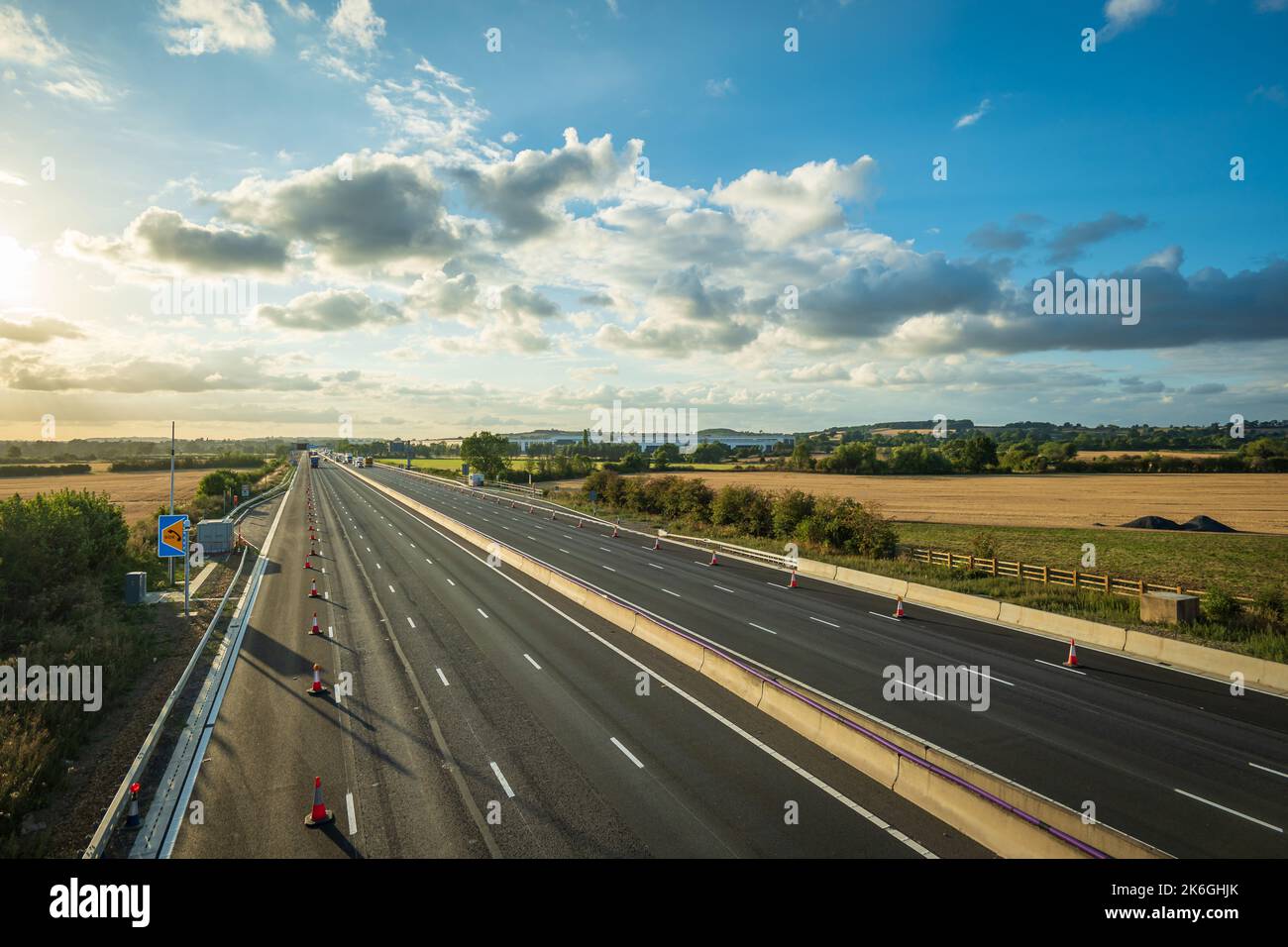 Heavy traffic on m1 junction hi-res stock photography and images - Alamy