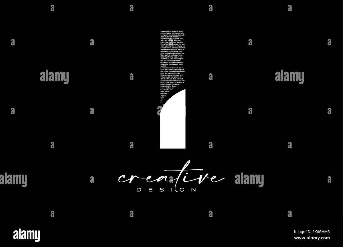 White I Letter Logo Design with Creative letter i made of Black text ...