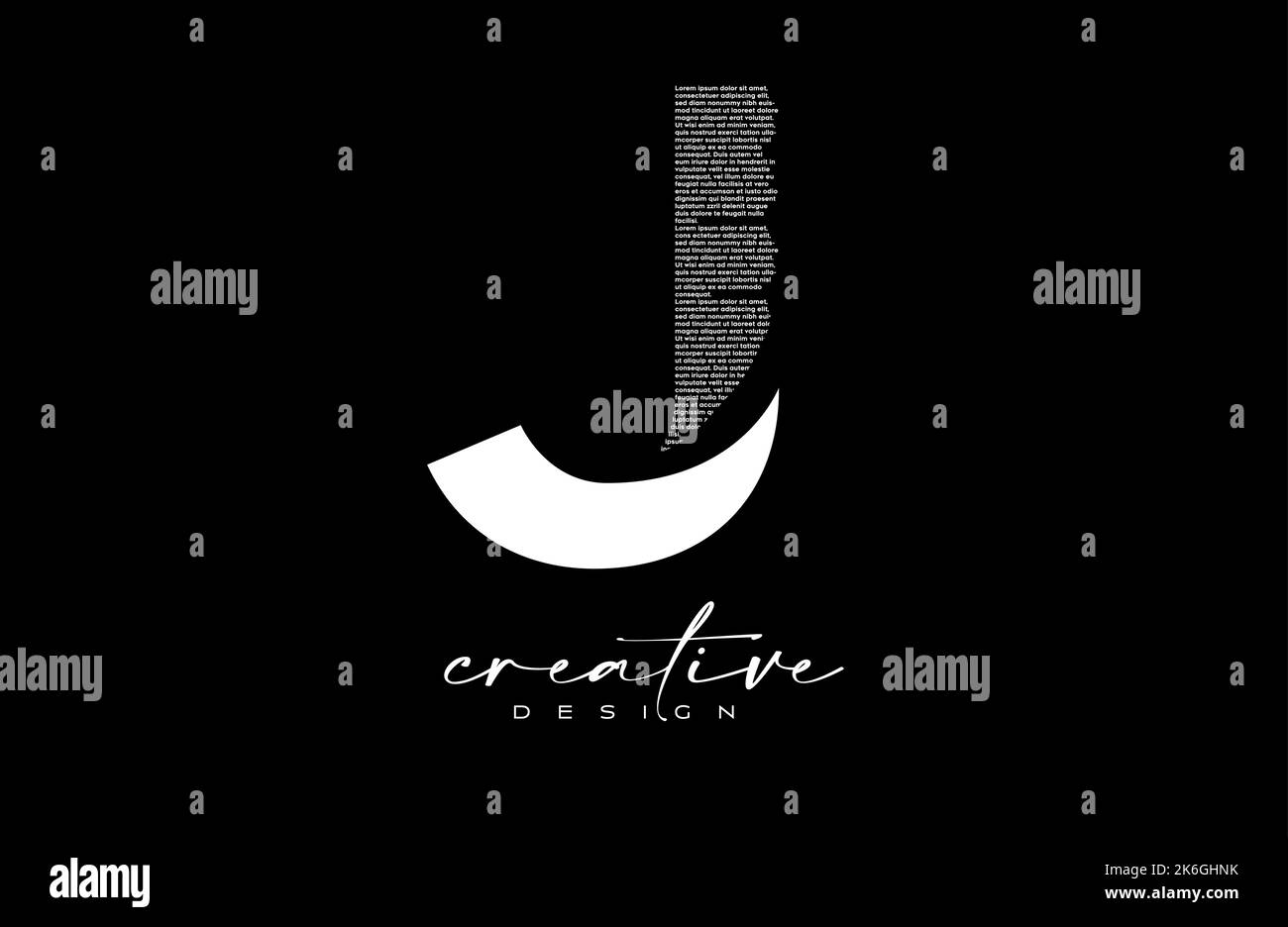 White J Letter Logo Design with Creative letter i made of Black text ...