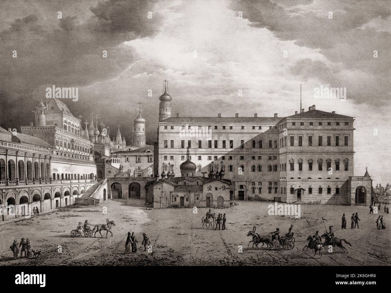 The Kremlin, old Tsar's palace, Moscow, Russia, ca 1800 Stock Photo - Alamy