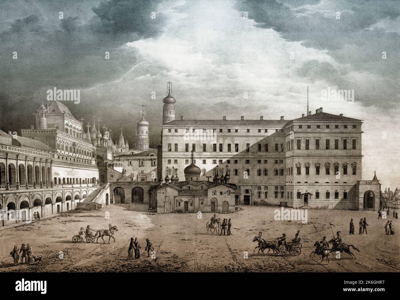 The Kremlin, old Tsar's palace, Moscow, Russia, ca 1800 Stock Photo - Alamy