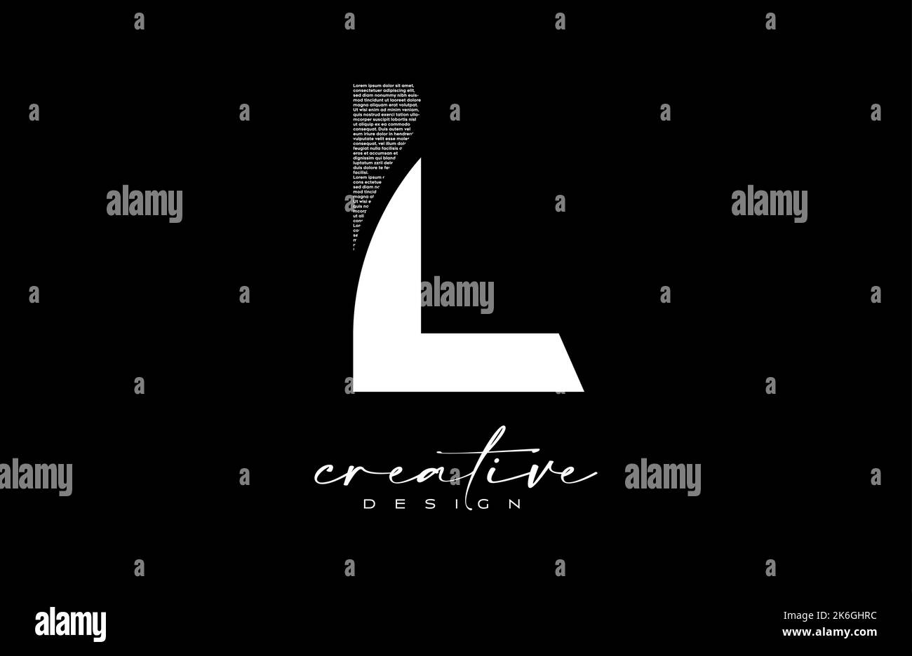 White L Letter Logo Design with Creative letter l made of Black text ...