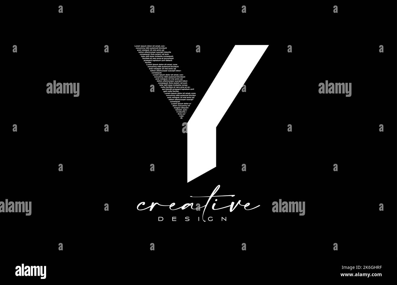 White Y Letter Logo Design with Creative letter y made of Black text ...