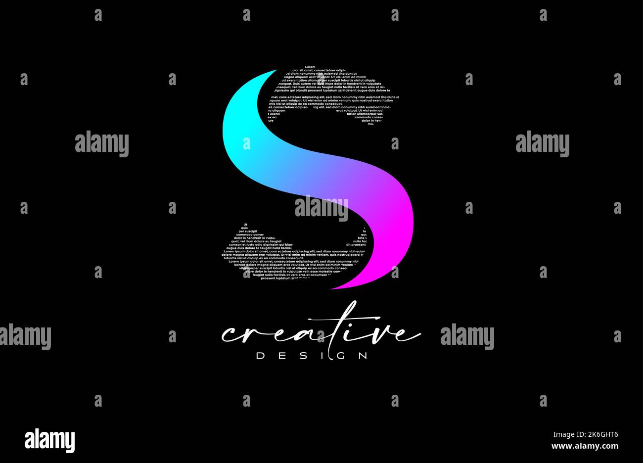 Purple S Letter Logo Design with Creative letter s made of Black text ...