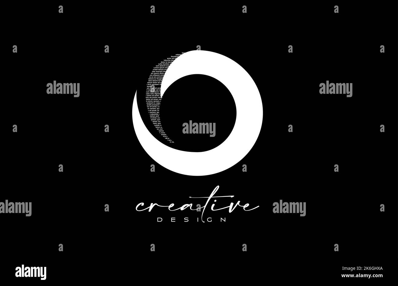 White O Letter Logo Design with Creative letter o made of Black text ...
