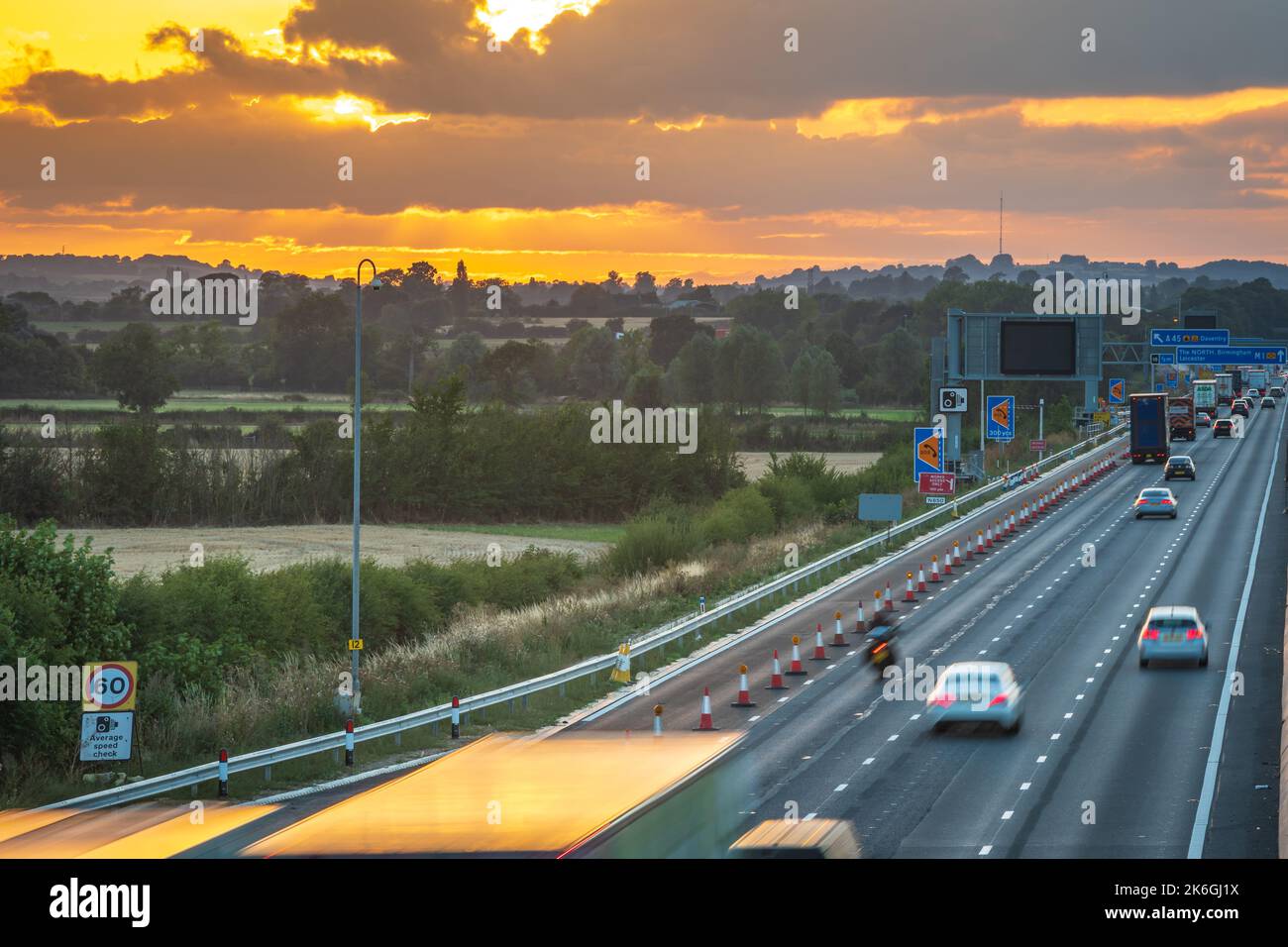 Heavy traffic on m1 junction hi-res stock photography and images - Alamy