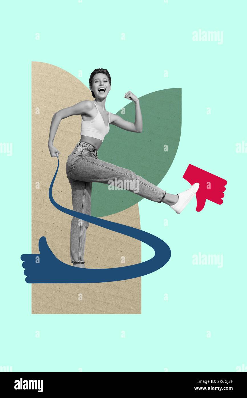 Creative 3d photo artwork graphics painting of happy smiling lady ...