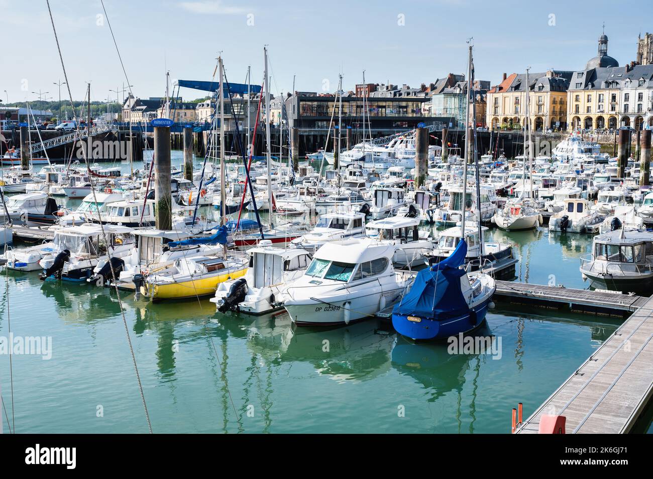 Dieppe, France - August 29 2022: boats in the harbour in Dieppe, fishing port on the Normandy ...