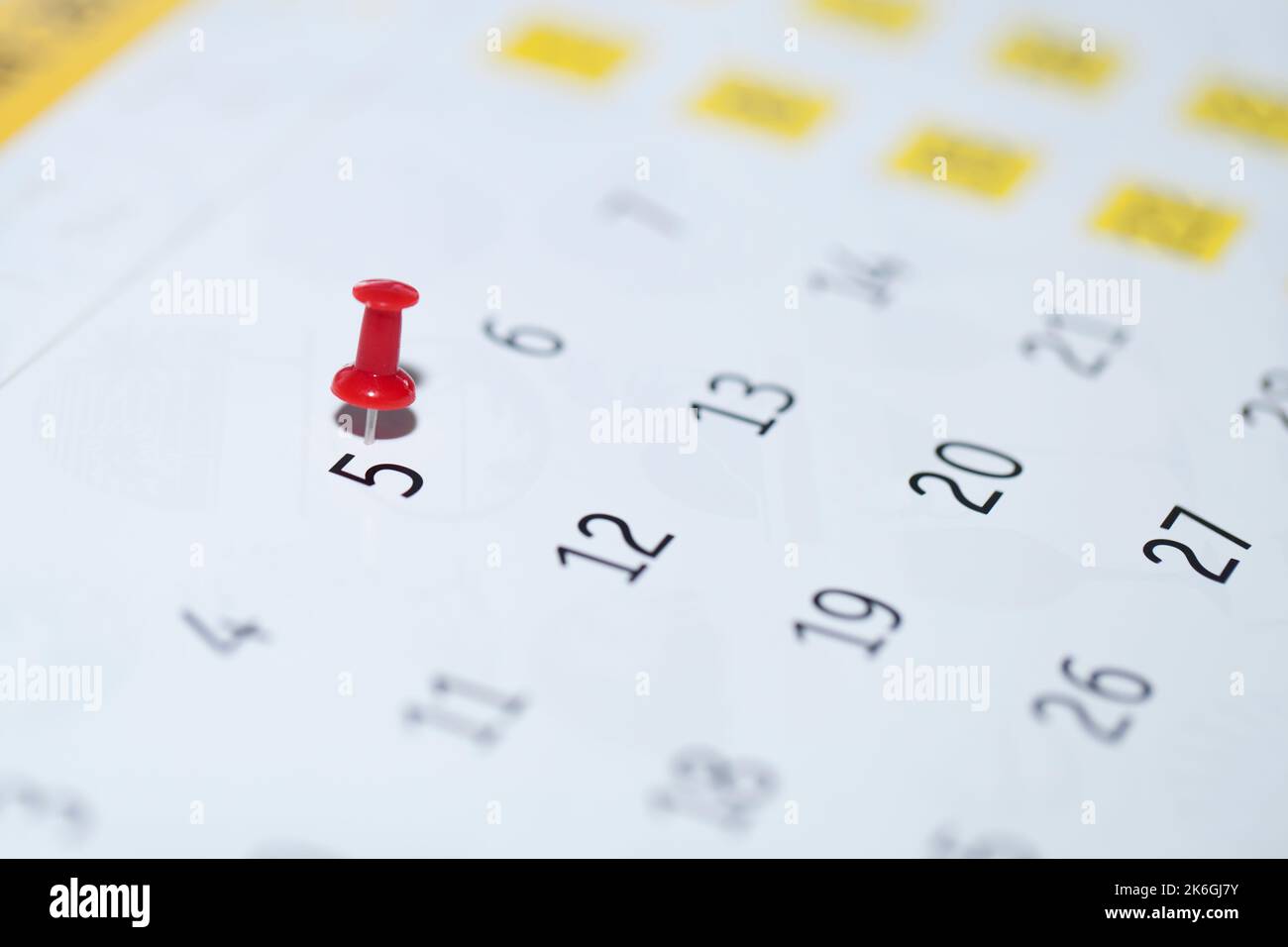 Pin on calendar Stock Photo - Alamy