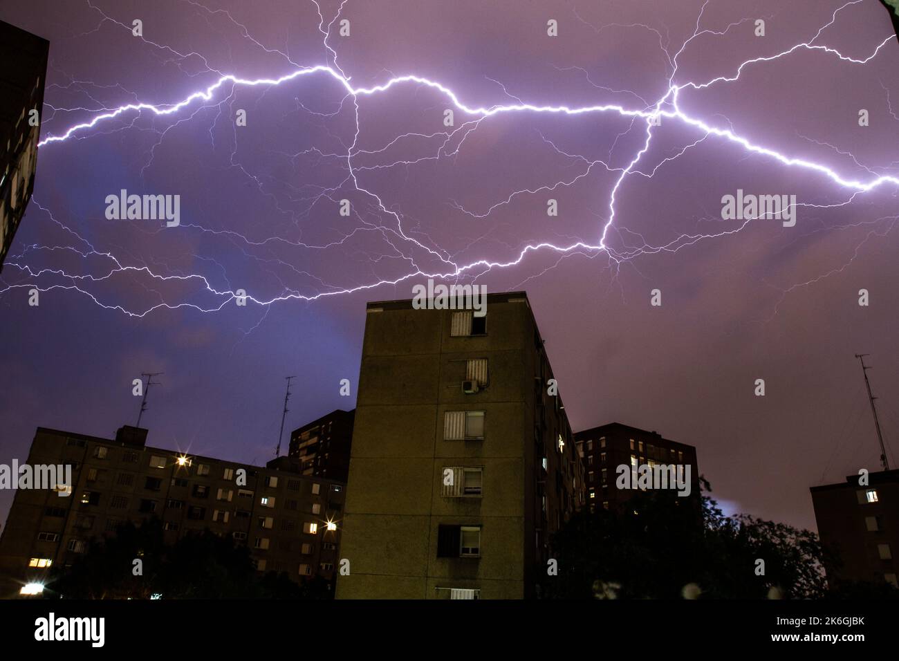 Big lightning bolt on a stormy night Stock Photo - Alamy