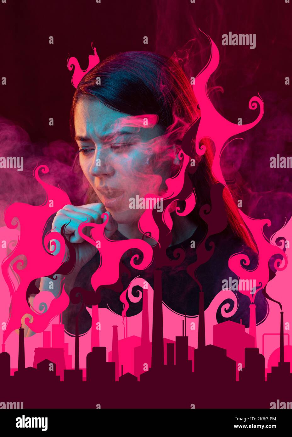 Environmental problems, air pollution. Human and eco. Contemporary art ...