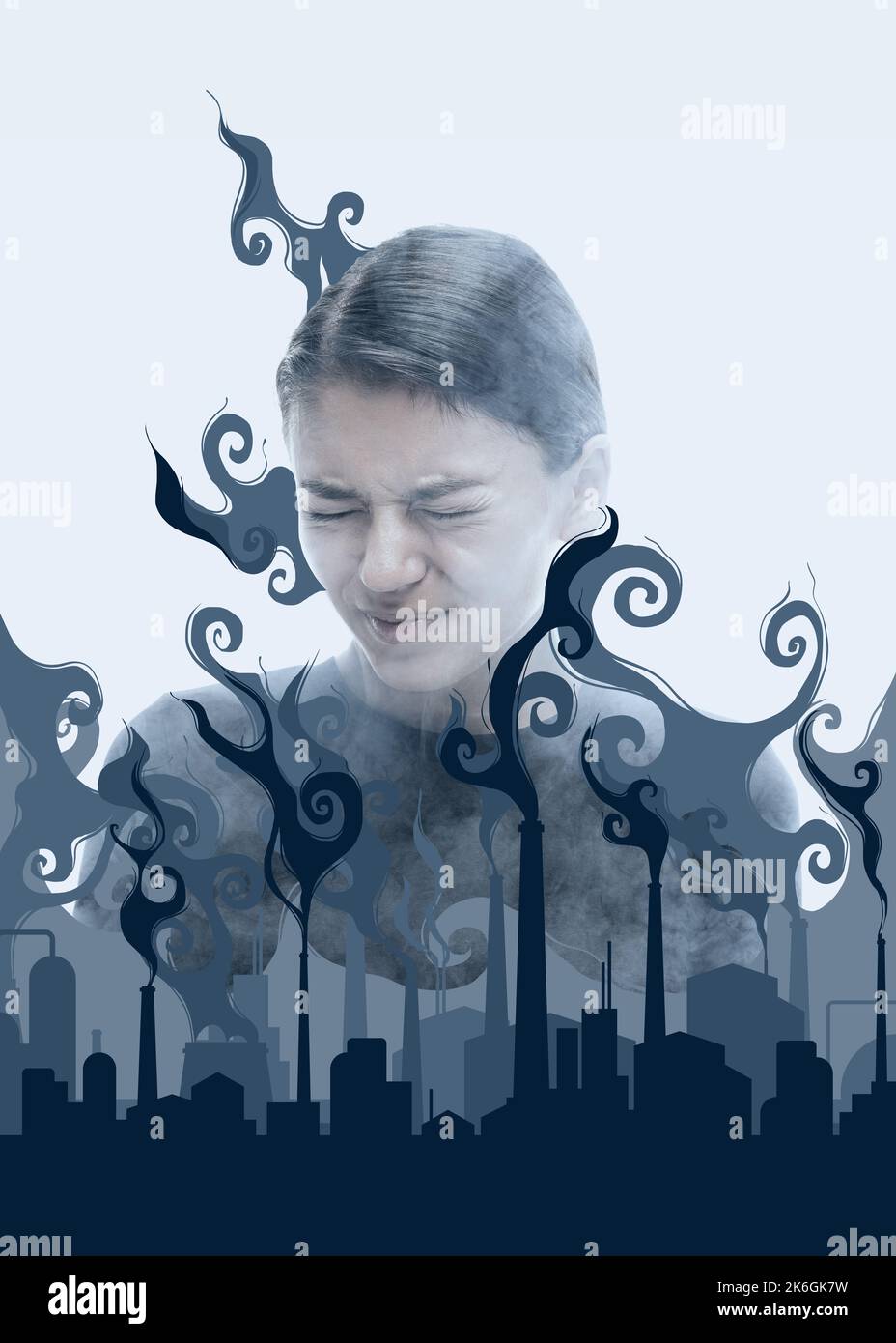 Environmental problems, air pollution. Human and eco. Contemporary art ...