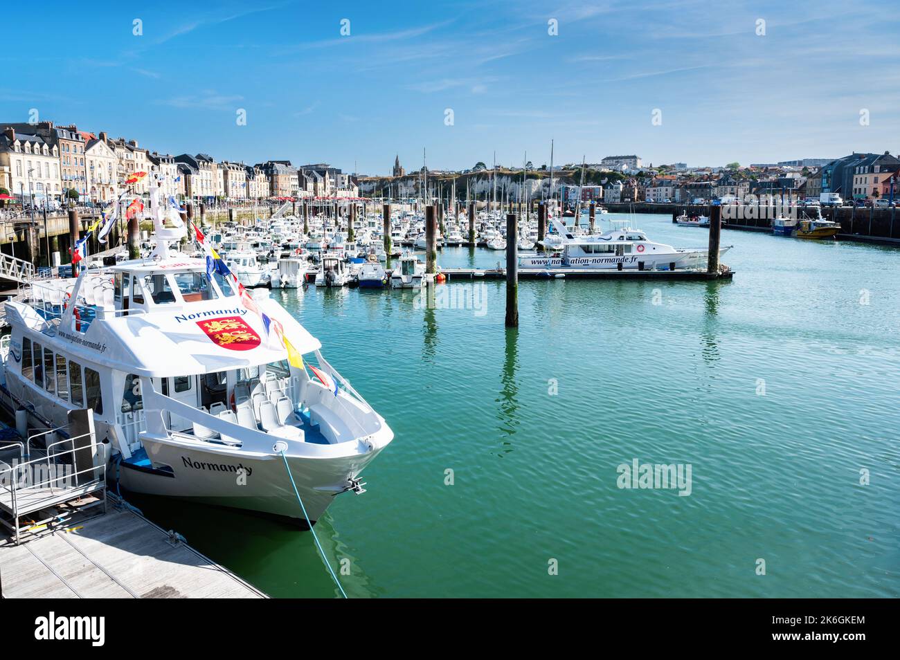 Dieppe, France - August 29 2022: boats in the harbour in Dieppe, fishing port on the Normandy ...
