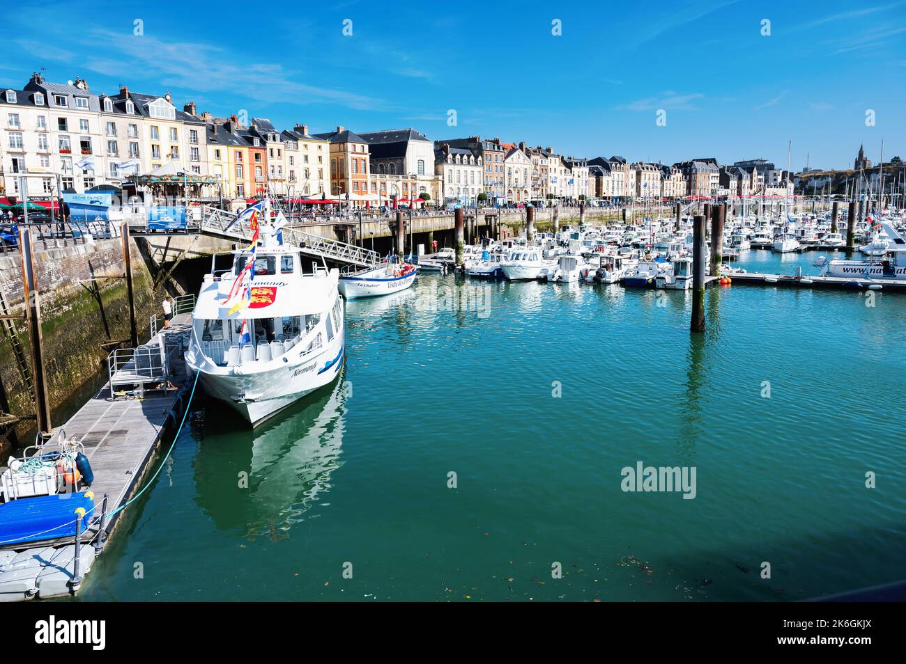Dieppe, France - August 29 2022: boats in the harbour in Dieppe, fishing port on the Normandy ...