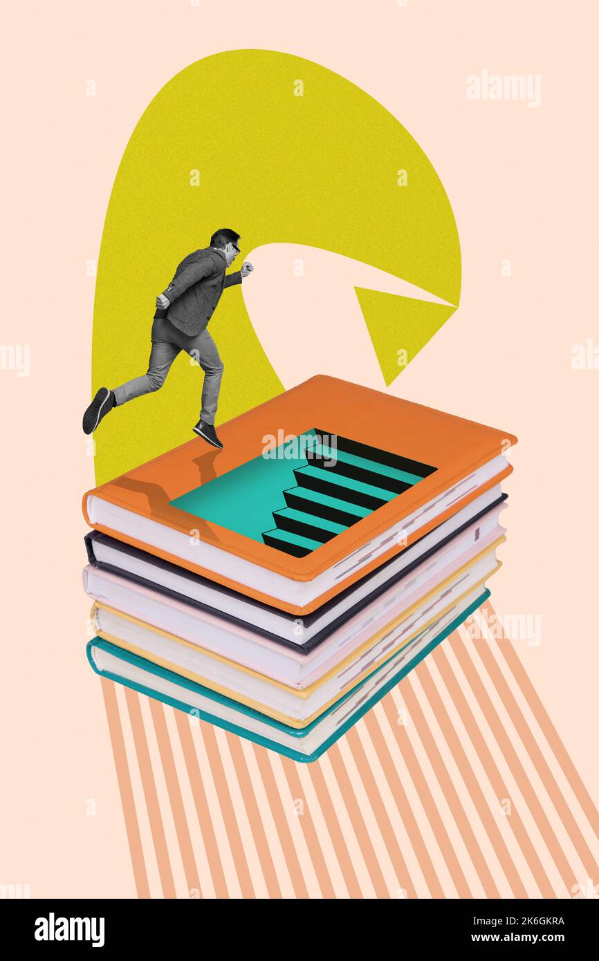 Collage photo of young student future learner education knowledge ...