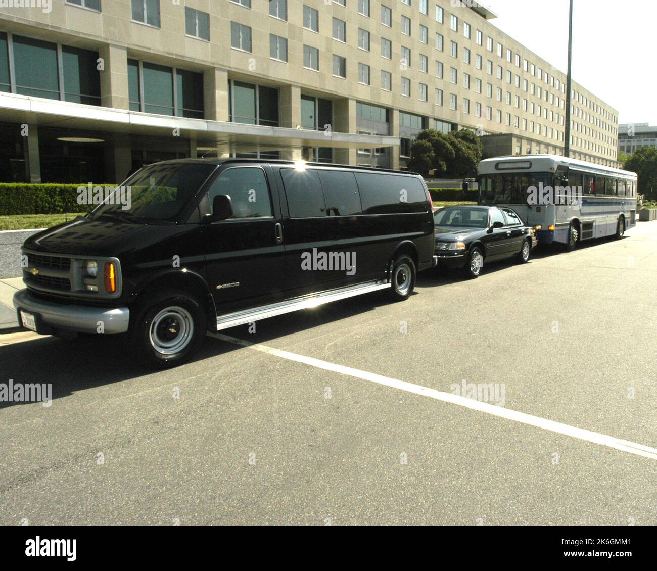 Views of Department's fleet of official vehicles outside Main State for ...