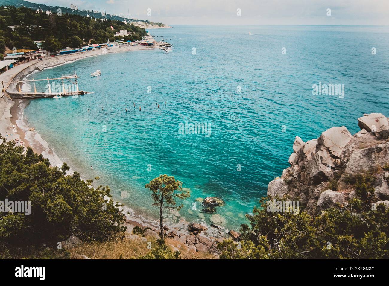 The magnificent nature of tropical beaches. Cove with azure water and ...