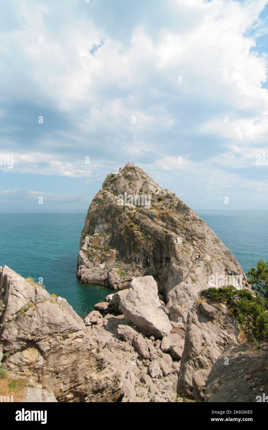 The magnificent nature of the rocky beaches. Beach scenery. Diva ...