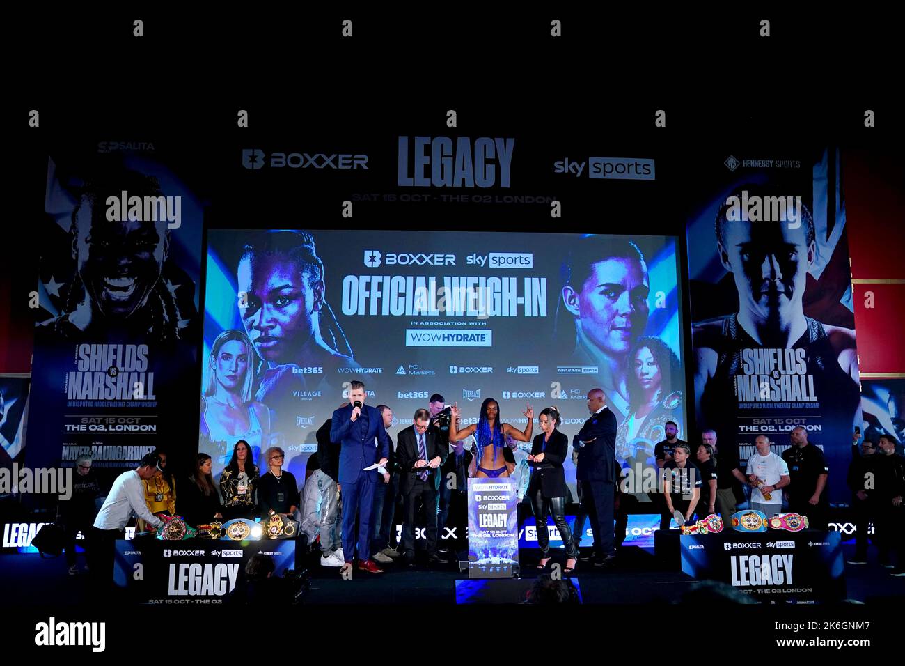 Claressa Shields during the weigh-in at the Genesis Cinema, London ...