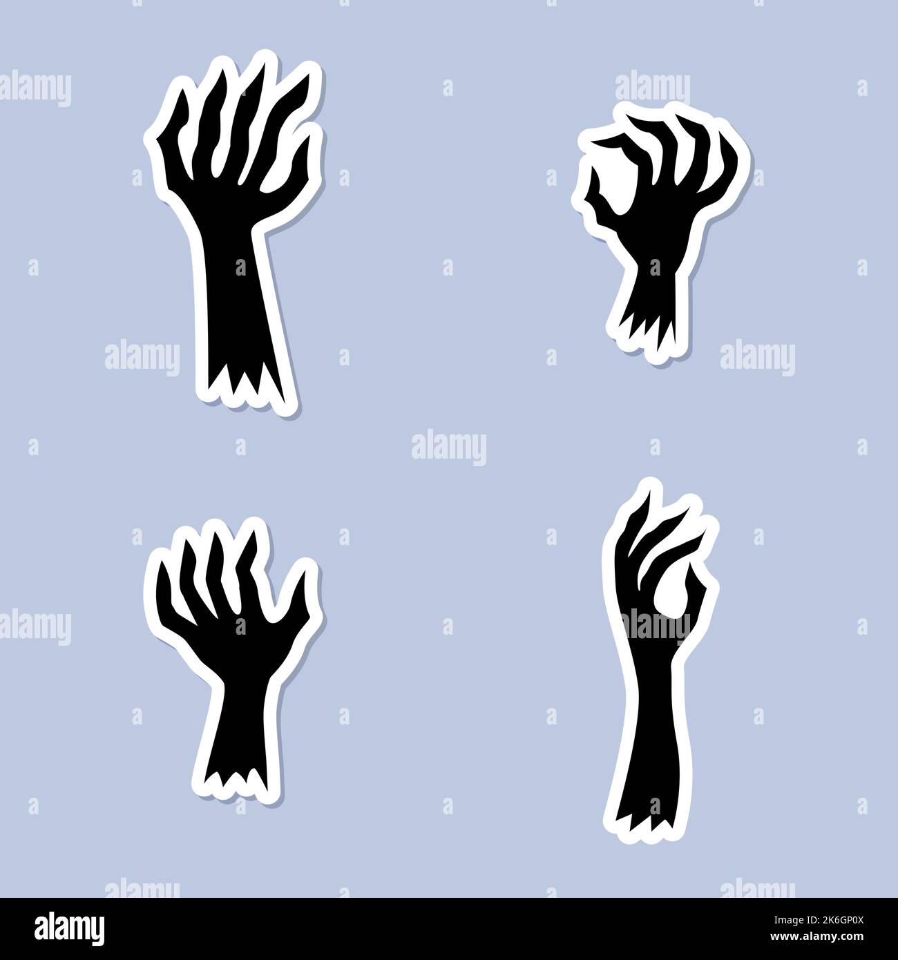 A set of vector black stickers for Halloween Stock Vector Image & Art ...