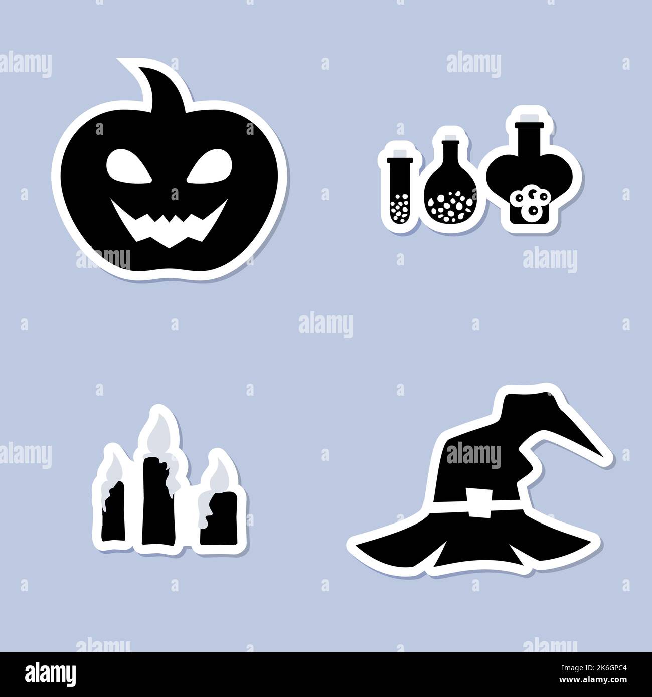 A set of vector black stickers for Halloween Stock Vector Image & Art ...