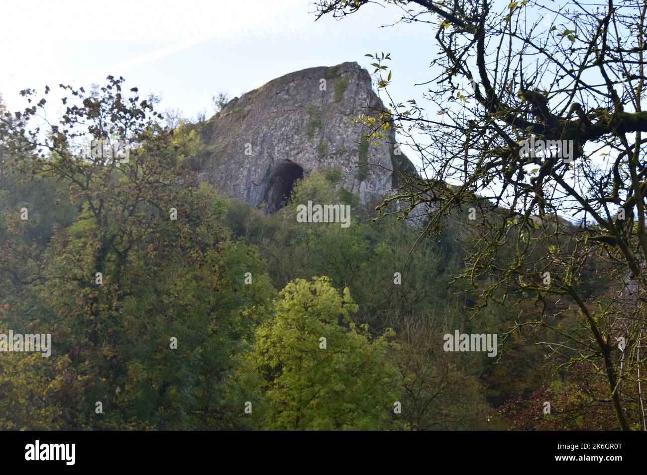 Facing down on the Manifold valley of the peak district are a series of ...