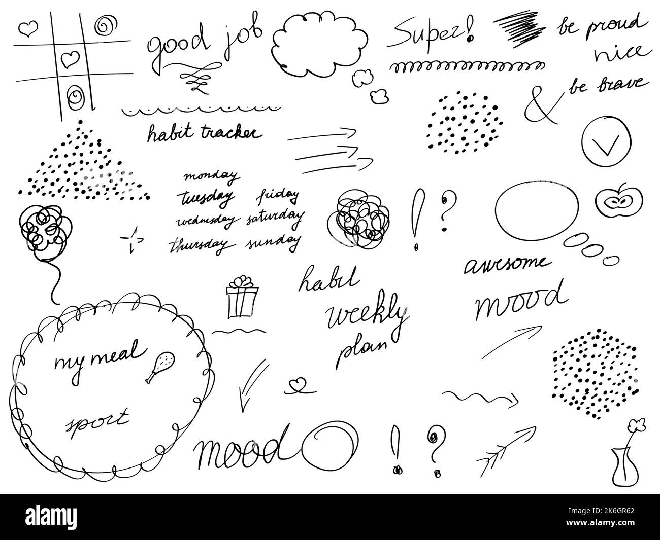 Abstract arrows. other elements in hand drawn style for concept design ...