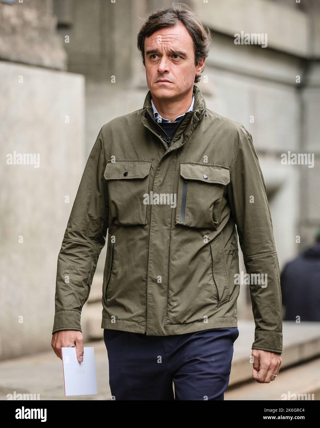 MILAN, Italy- September 25 2022: Emanuele Farneti on the street in ...