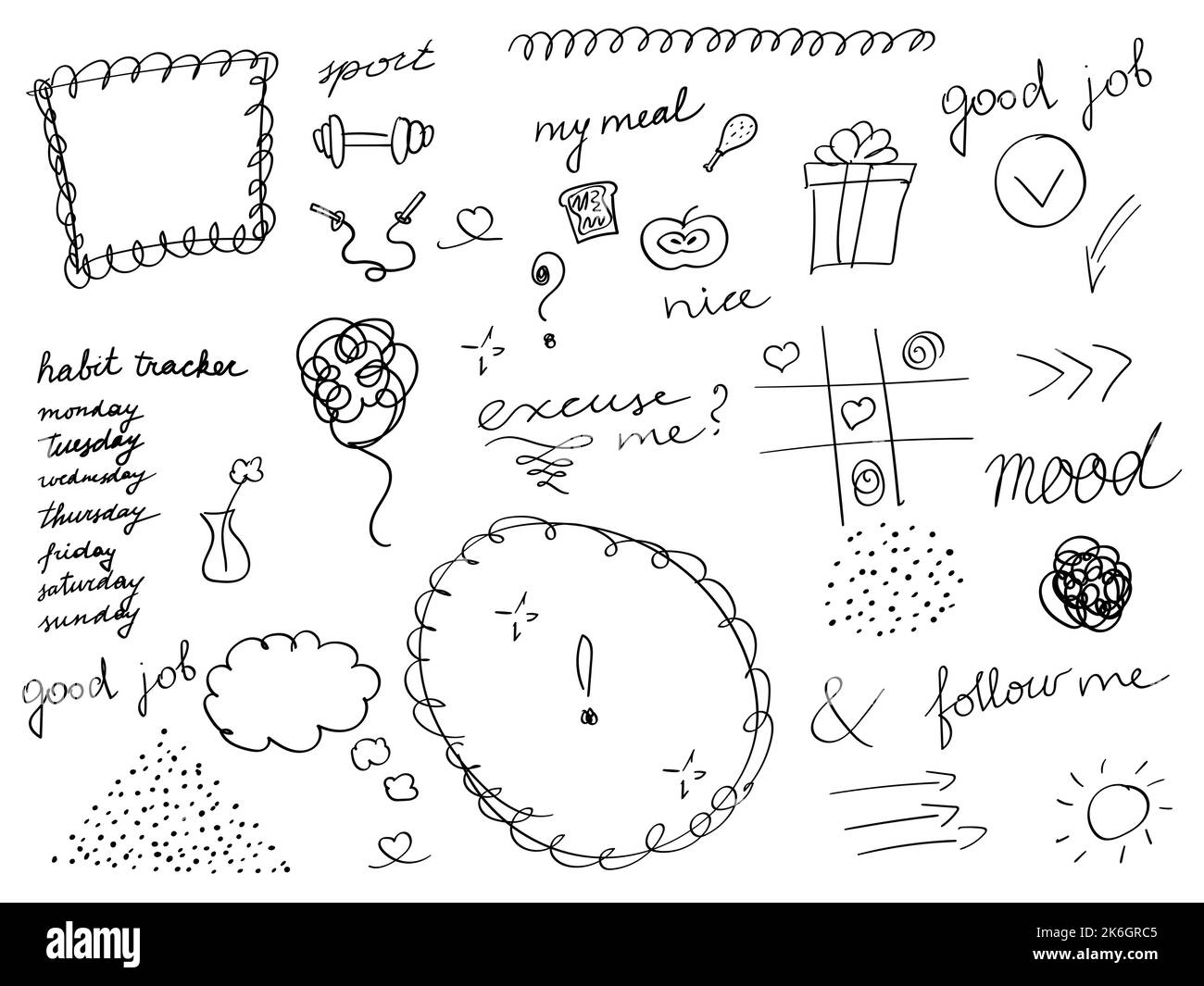 Abstract arrows. other elements in hand drawn style for concept design ...