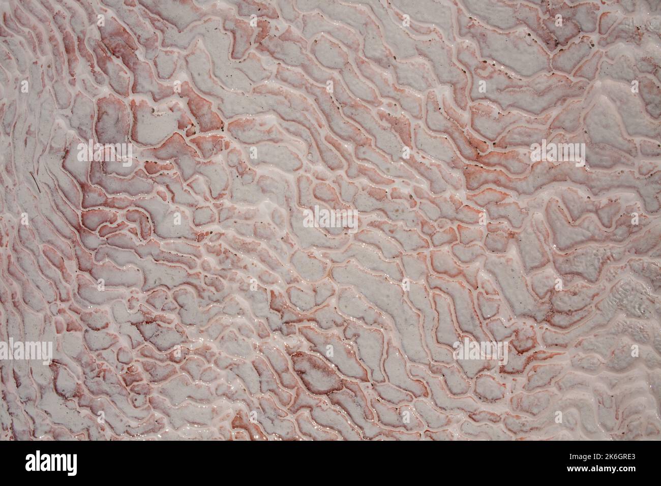 Limestone floor in Pamukkale calcium travertine in Turkey, asymmetric ...