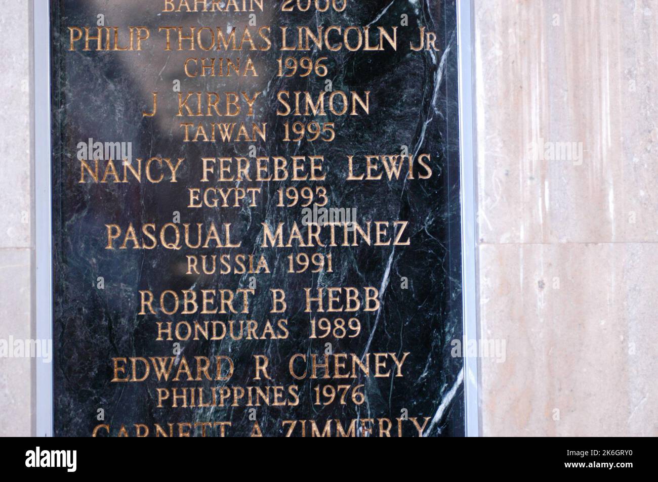 Views of American Foreign Service Association Memorial Plaque in C ...