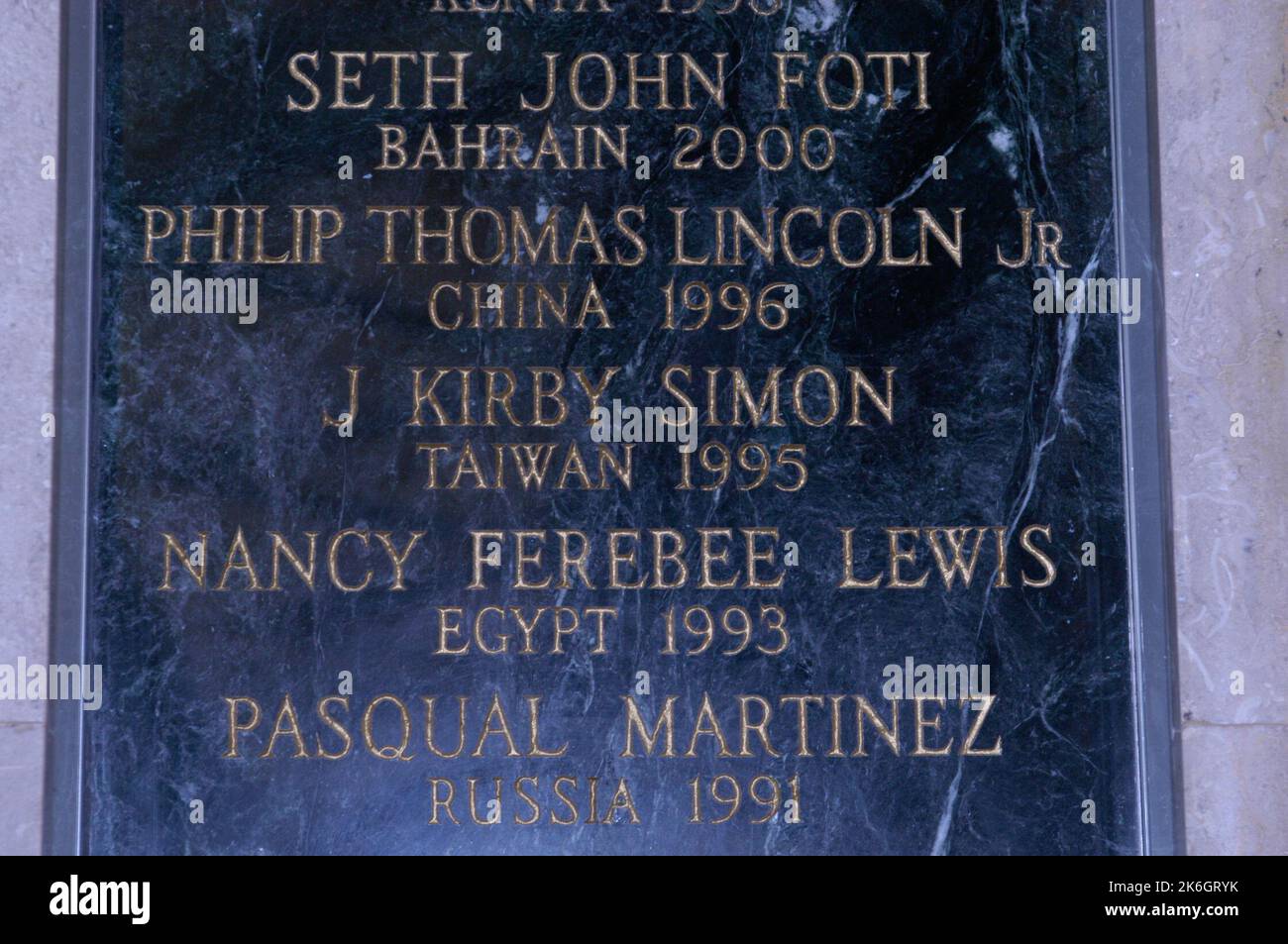 Views of American Foreign Service Association Memorial Plaque in C ...